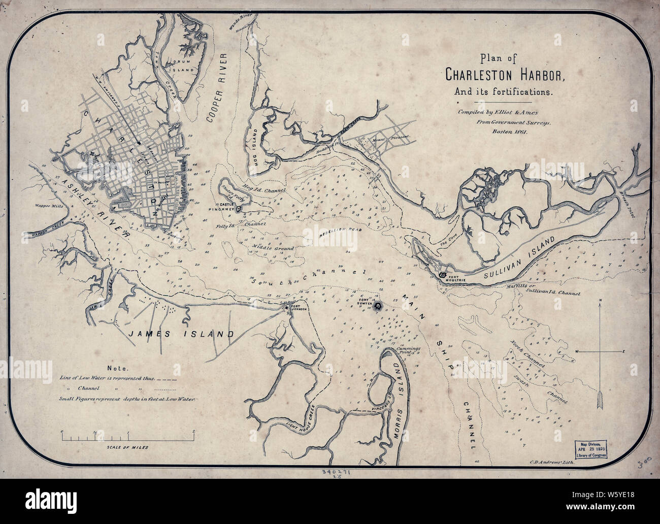 Civil War Maps 1314 Plan of Charleston Harbor and its fortifications ...