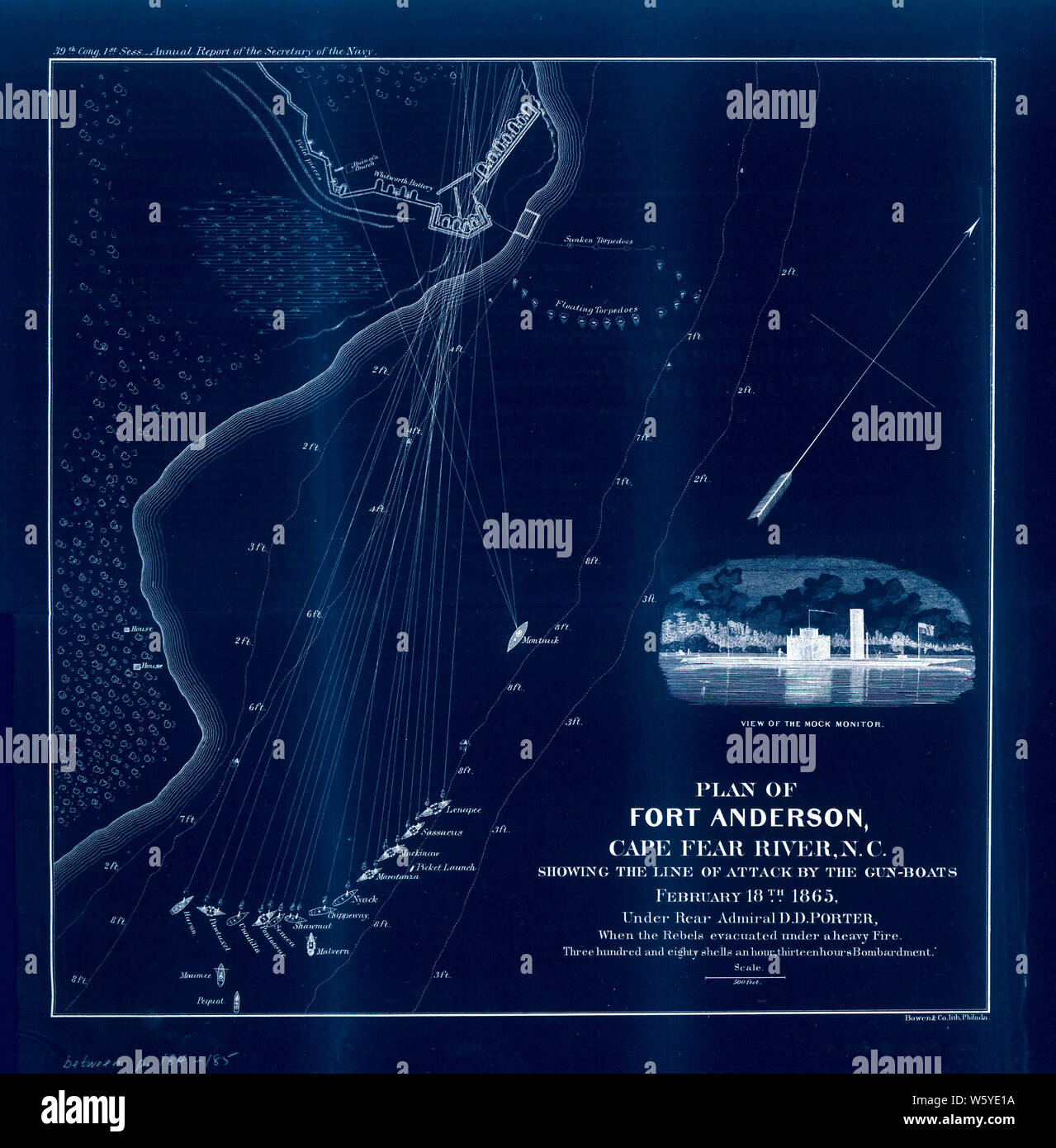 Civil War Maps 1316 Plan of Fort Anderson Cape Fear River NC showing ...