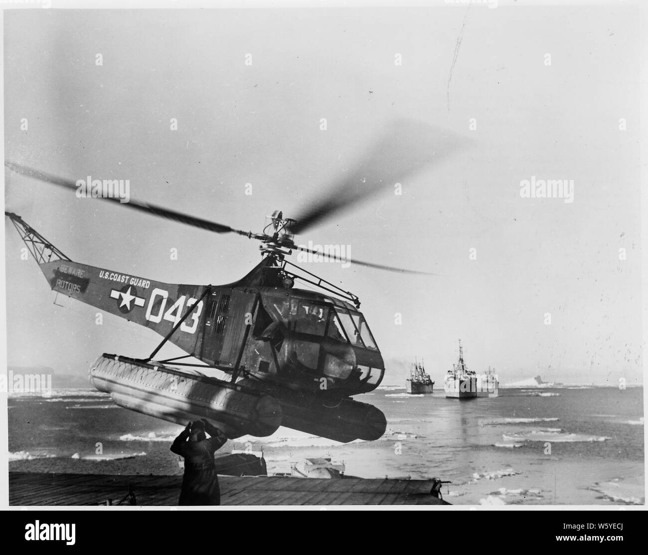 US Navy Antarctic Expedition Helicopter returns from survey of South ...