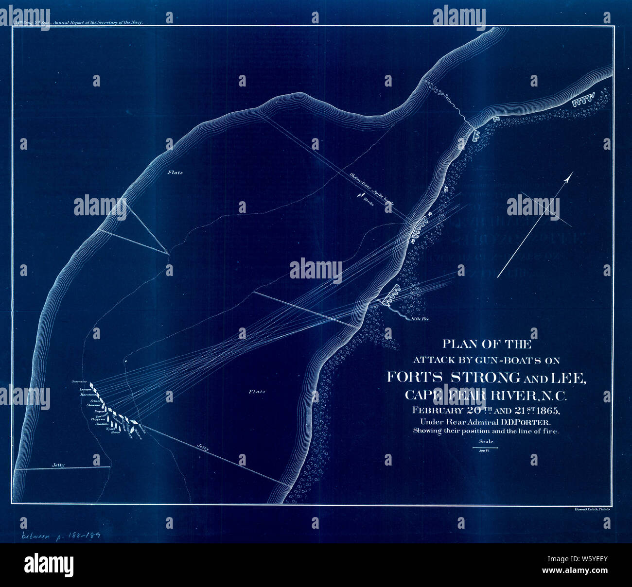 Civil War Maps 1345 Plan of the attack by gun-boats on Forts Strong and ...