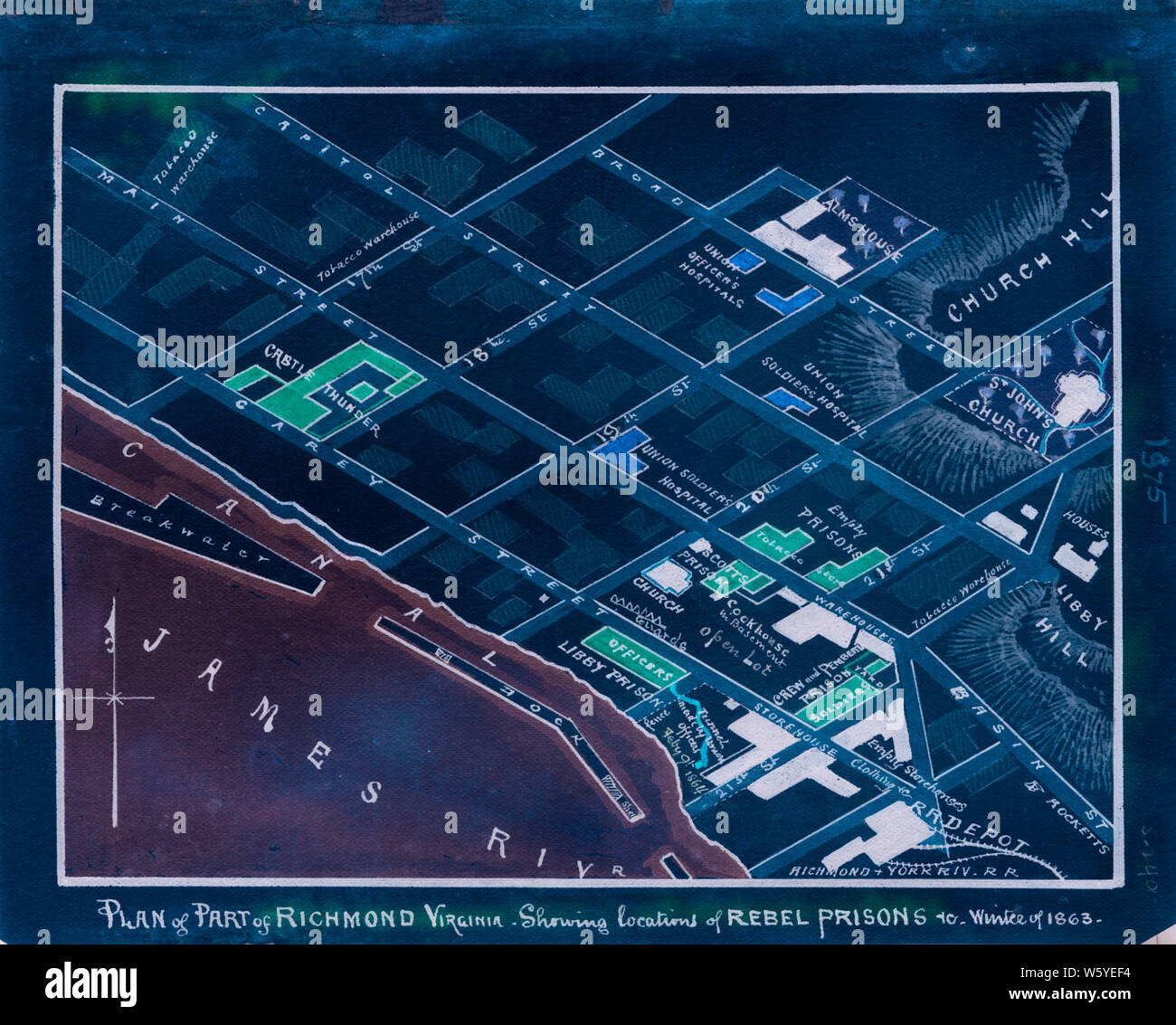 Civil War Maps 1338 Plan of part of Richmond Virginia showing locations ...