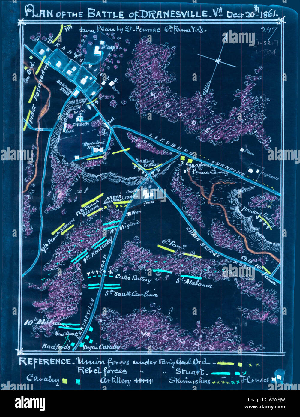 Civil War Maps 1362 Plan of the Battle of Dranesville Va Decr 20th 1861 ...