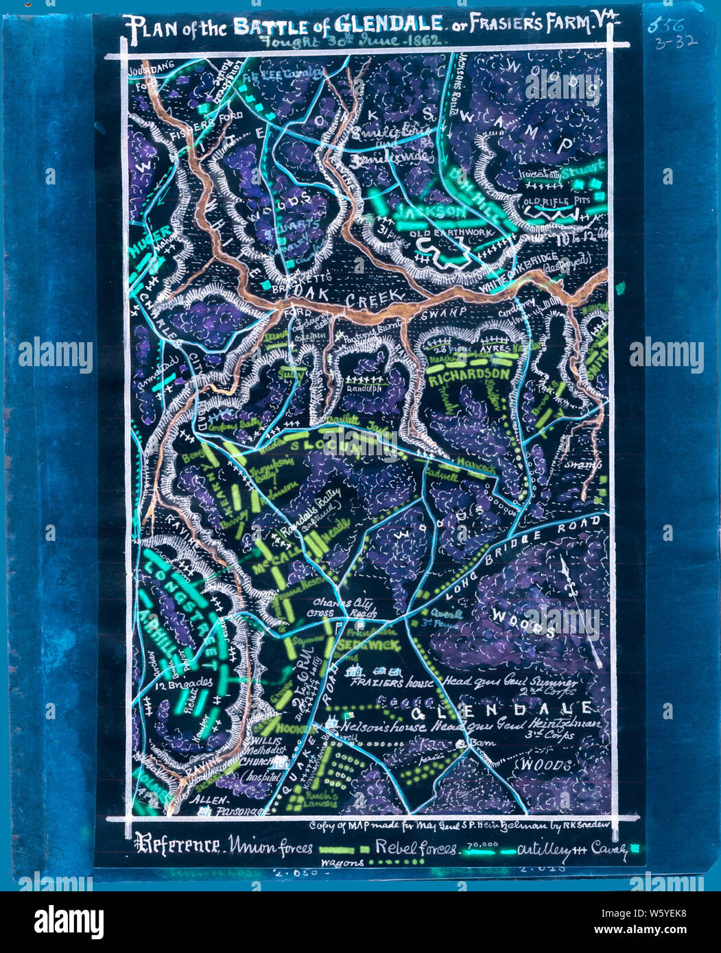Civil War Maps 1377 Plan of the Battle of Glendale or Frasier's Farm Va ...