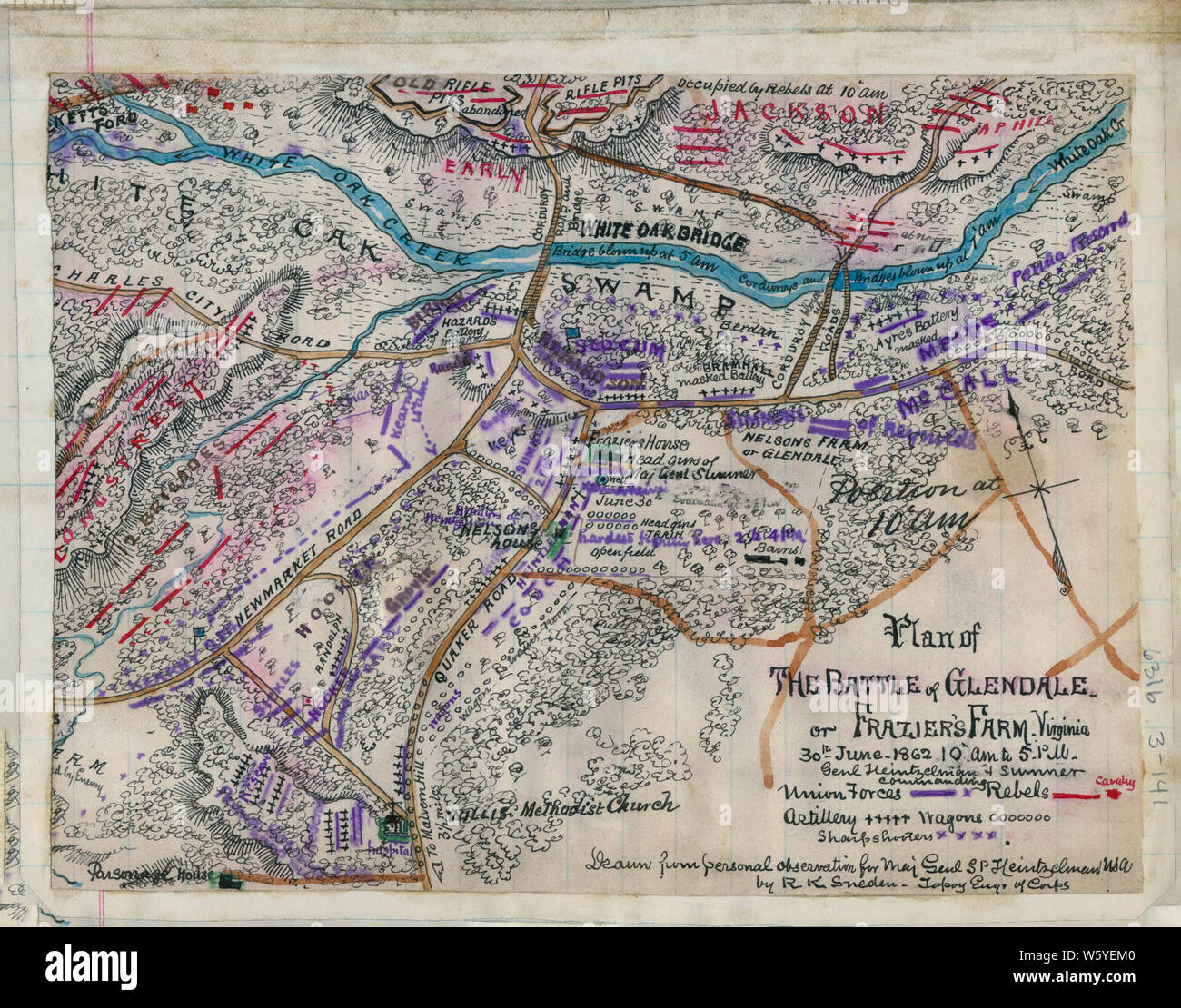 Civil War Maps 1378 Plan of the Battle of Glendale or Frazier's Farm ...