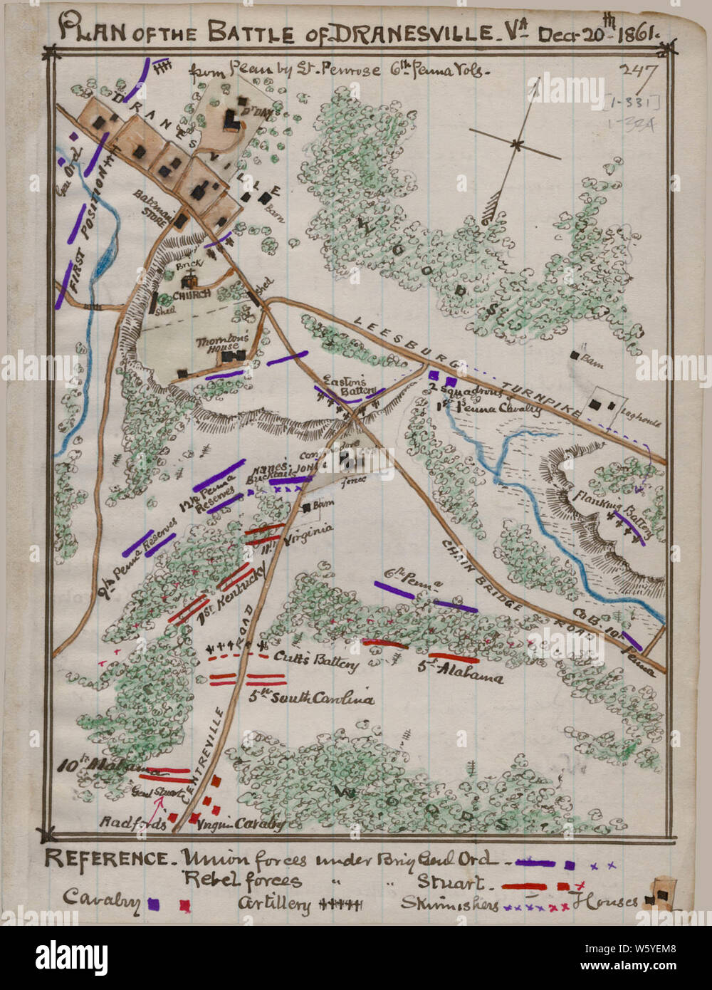 Civil War Maps 1362 Plan of the Battle of Dranesville Va Decr 20th 1861 ...
