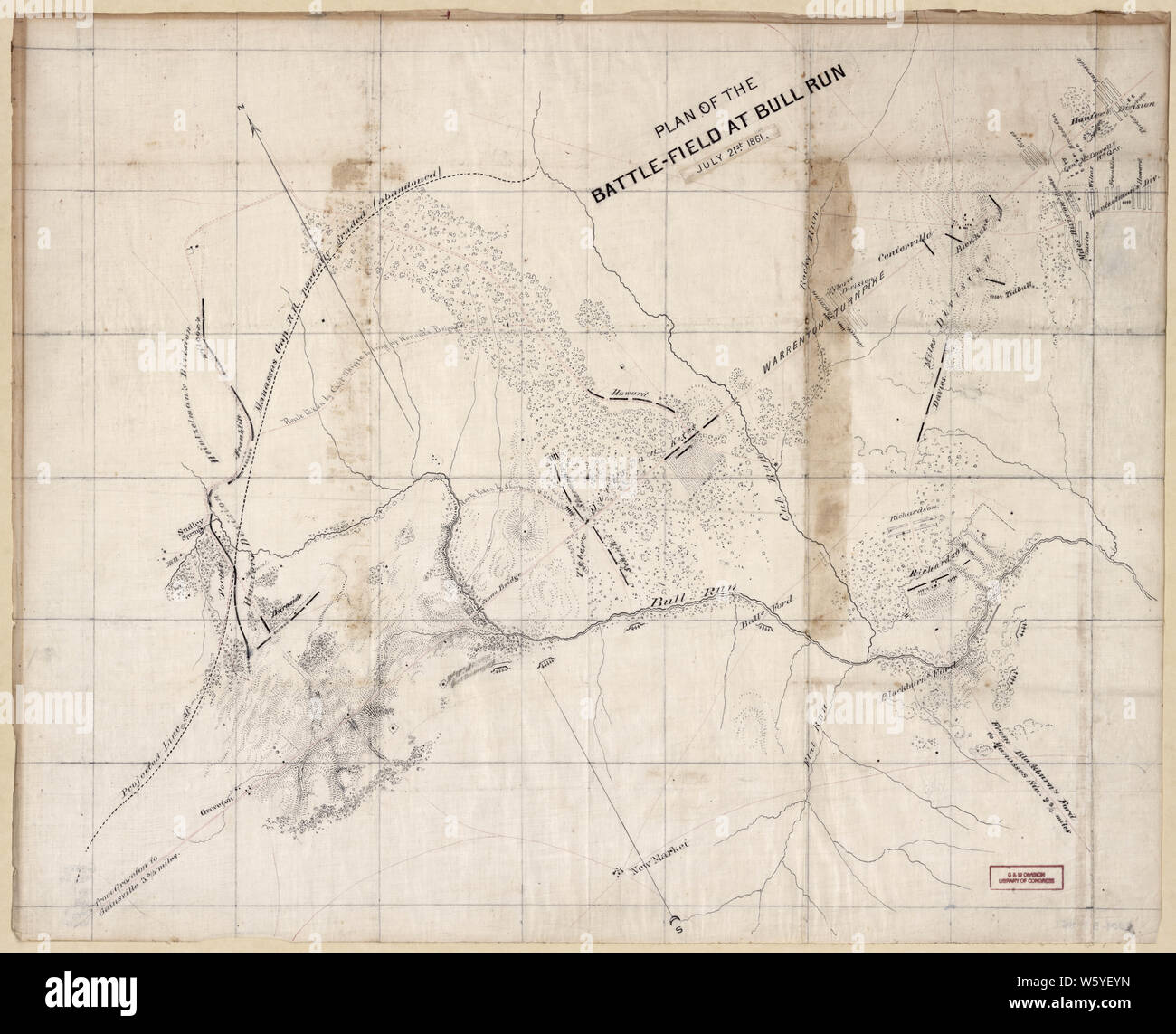 Civil War Maps 1401 Plan of the battle-field at Bull Run July 21st 1861 ...