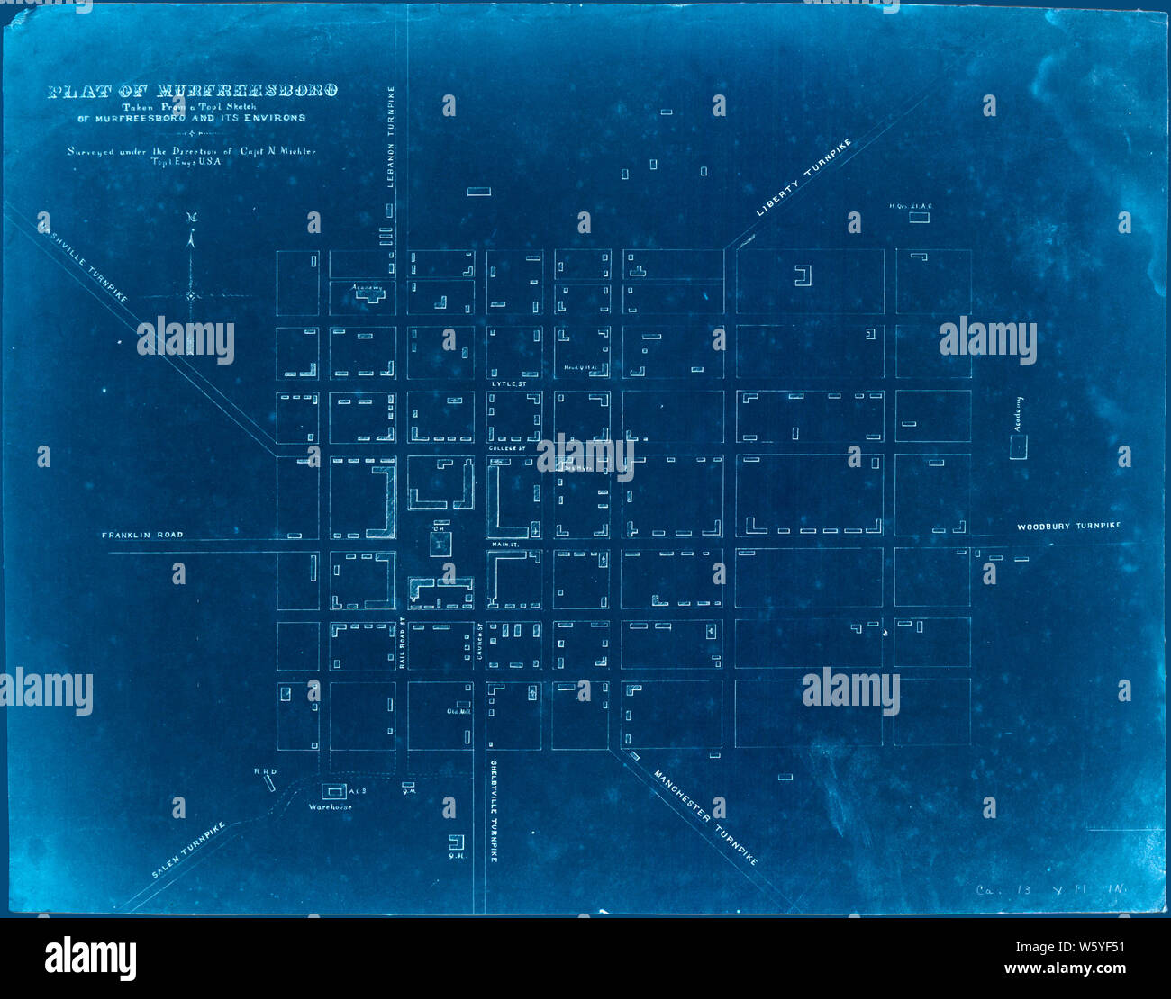 Civil War Maps 1430 Plat of Murfreesboro Taken from a top'l sketch of ...