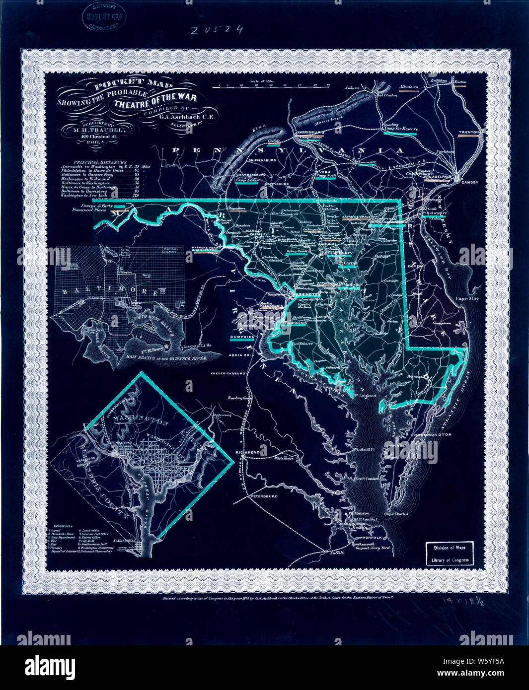 Civil War Maps 1431 Pocket map showing the probable theatre of the war ...