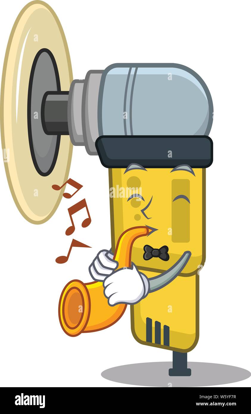 With trumpet pneumatic sander isolated with the cartoon vector ...