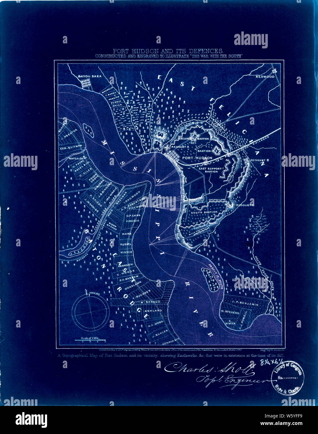 Civil War Maps 1436 Port Hudson and its defences Inverted Rebuild and ...