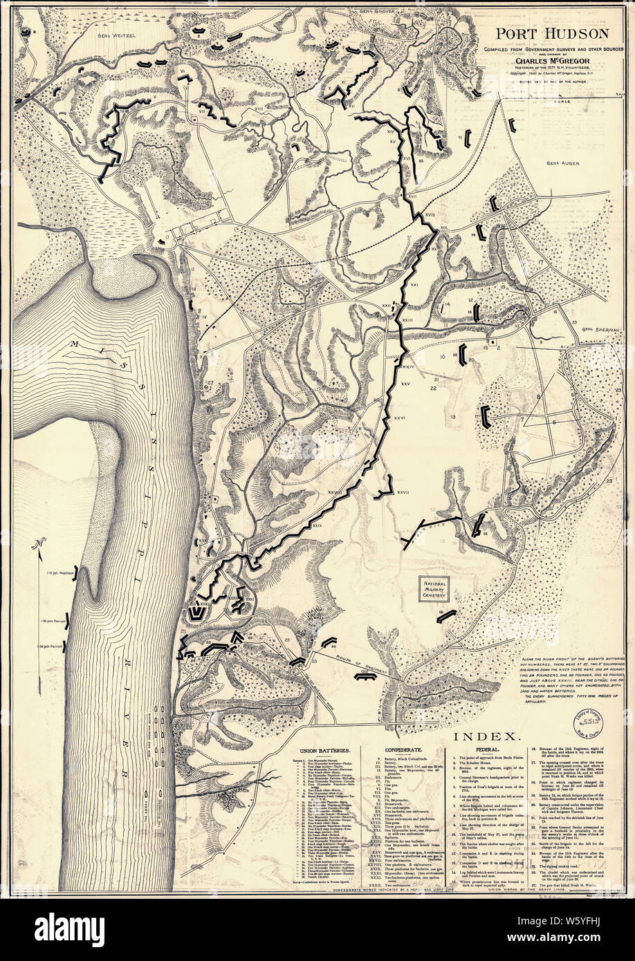 Civil War Maps 1437 Port Hudson Compiled from government surveys and ...