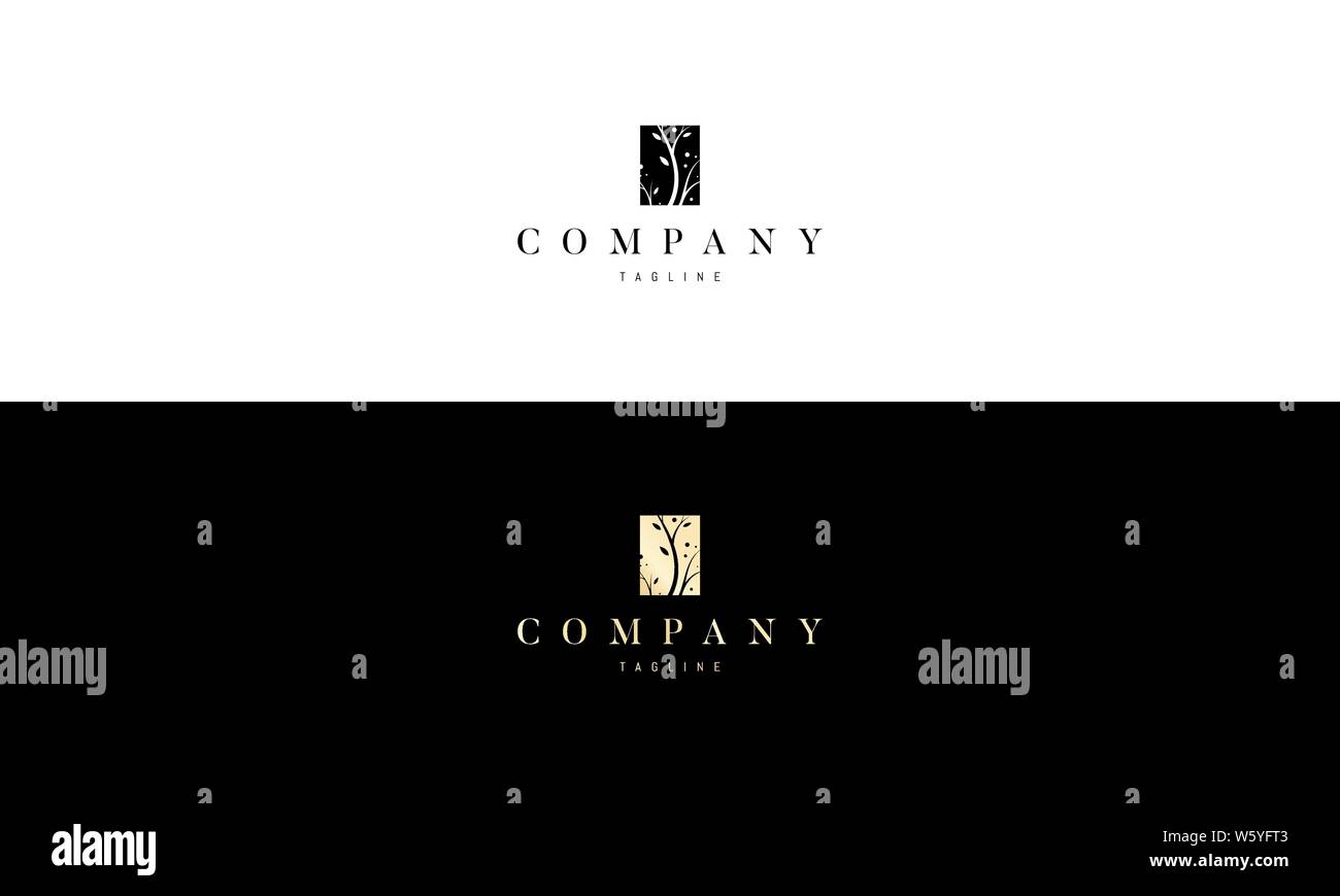 Vector logo on which the image of the branches of a tree rectangle ...