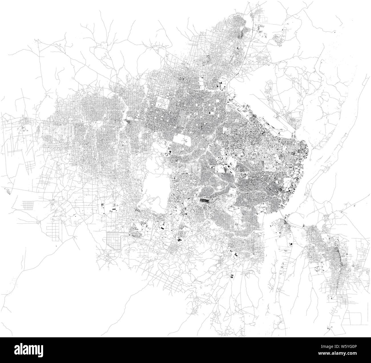Satellite map of Juba, it is the capital and largest city in the ...