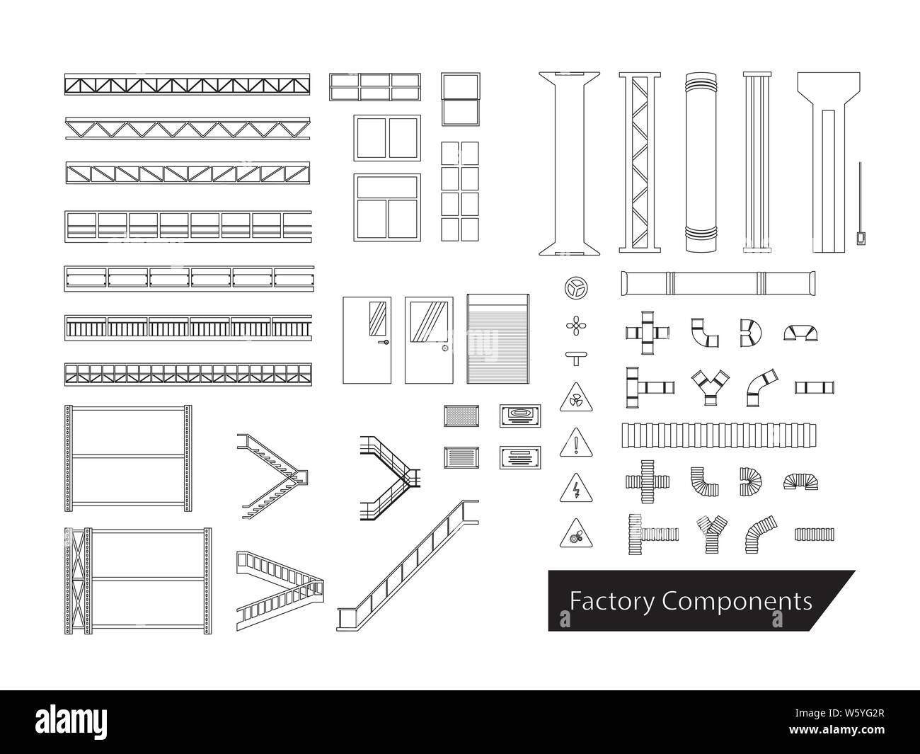 Set of customer service or operator process vector illustration Stock ...