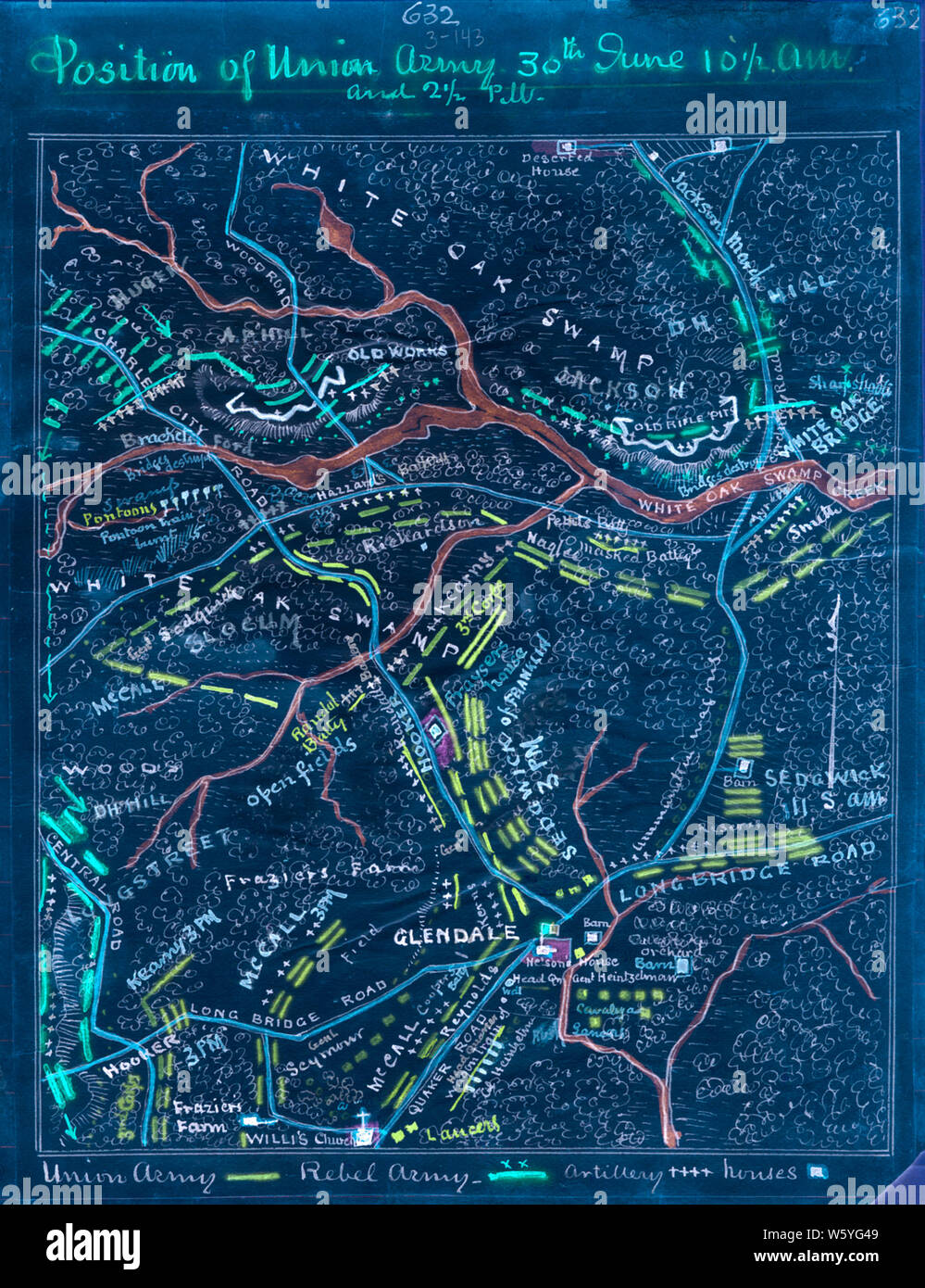 Civil War Maps 1459 Position of Union Army 30th June 10 1 2 am and 2 1 ...