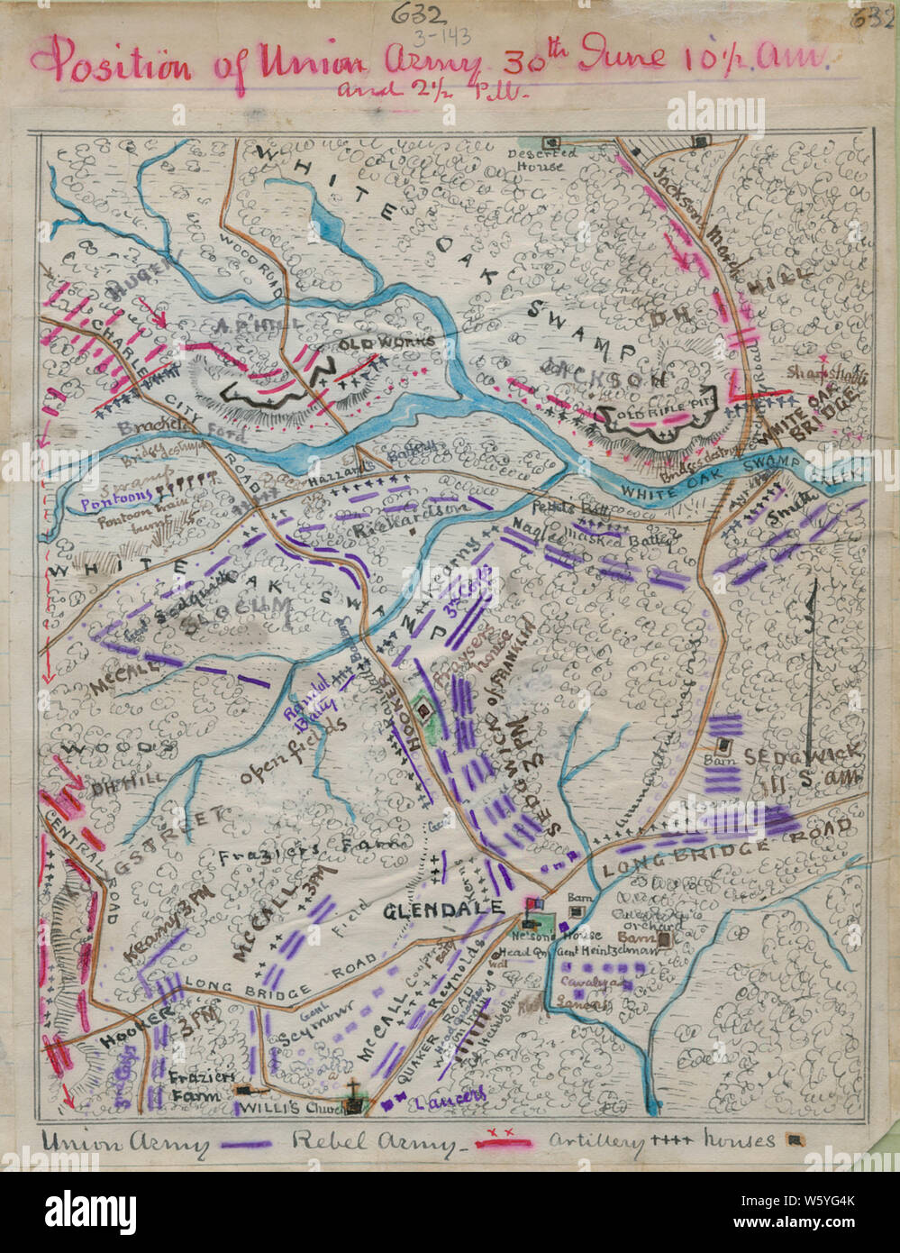 Civil War Maps 1459 Position of Union Army 30th June 10 1 2 am and 2 1 ...