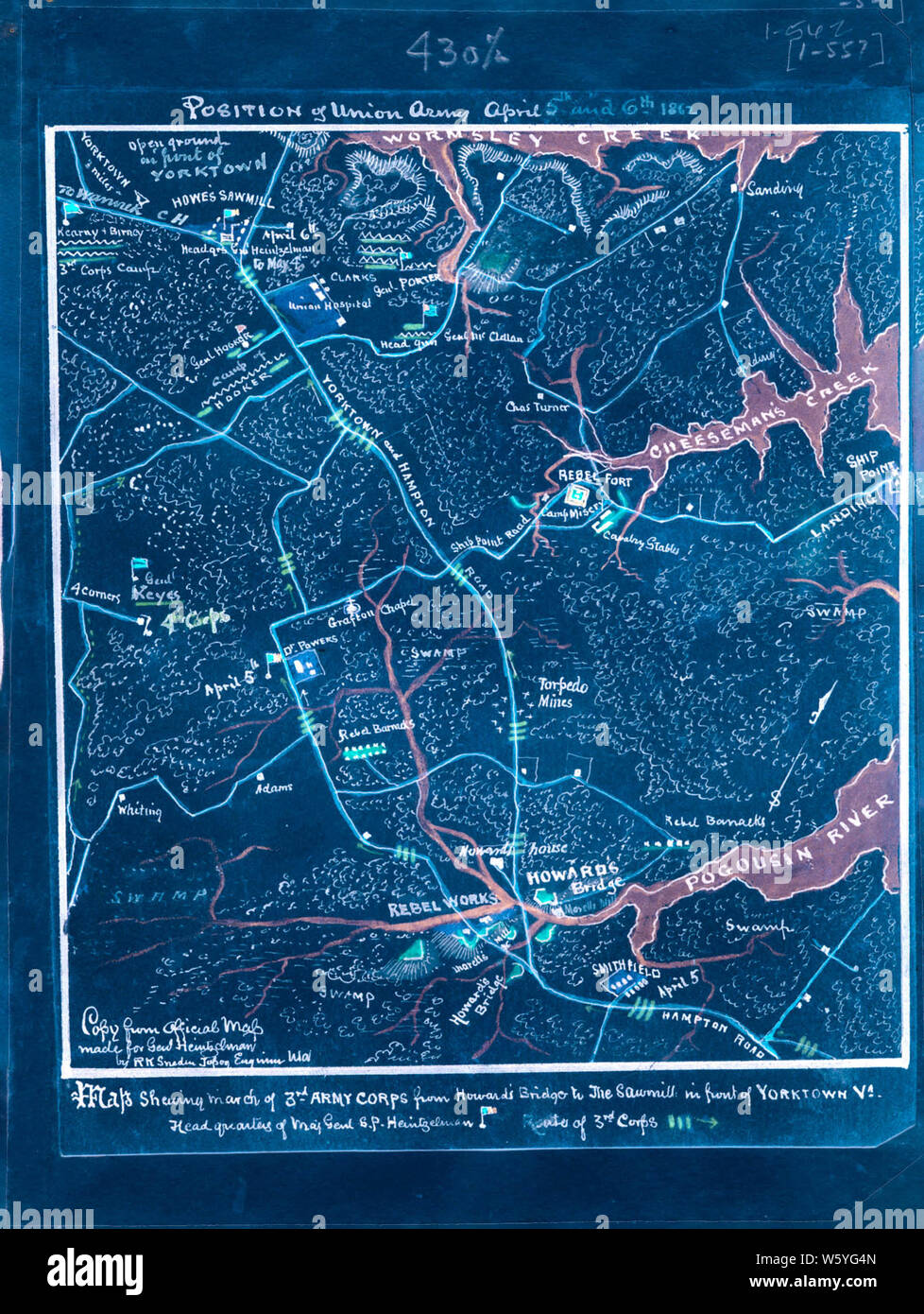 Civil War Maps 1460 Position of Union Army April 5th and 6th 1862 ...