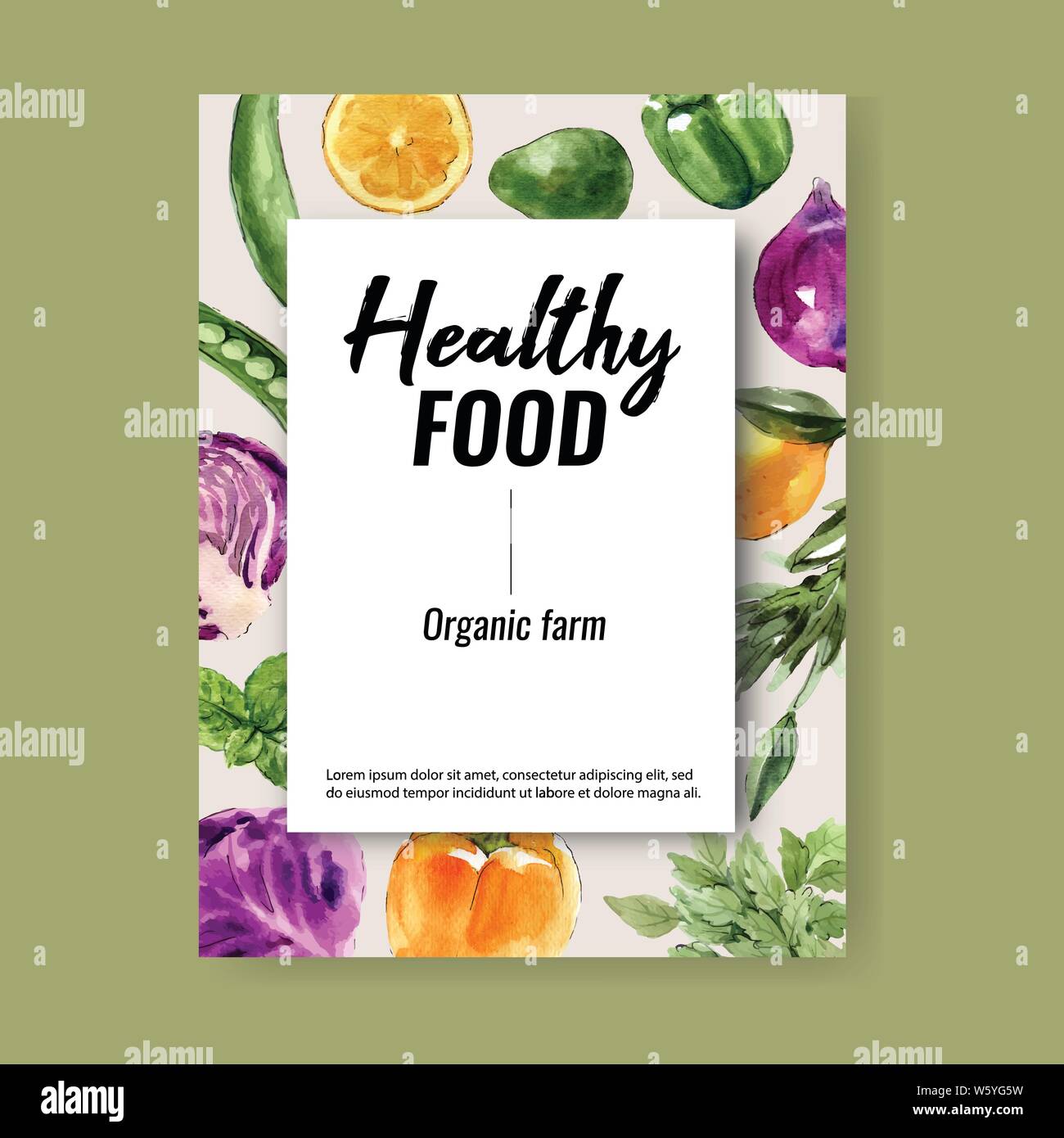 vegetable watercolor paint collection. Fresh food organic poster flyer ...