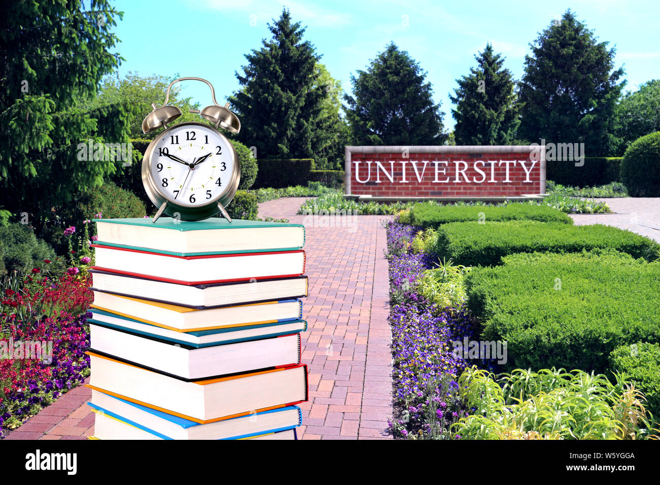 education concept with book and university campus Stock Photo - Alamy