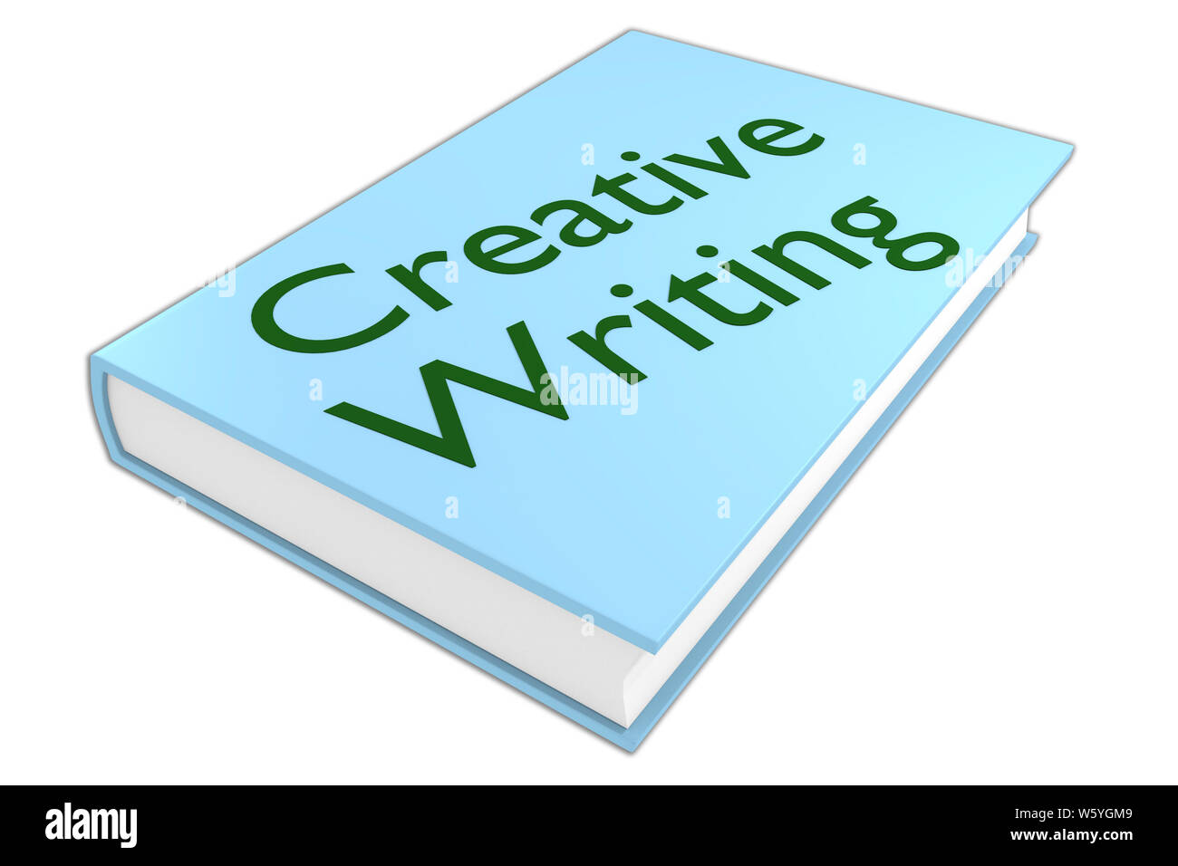 3D illustration of Creative Writing script on a book, isolated on white ...