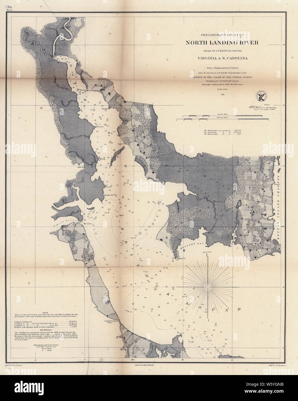 Civil War Maps 1476 Preliminary chart of North Landing River head of ...