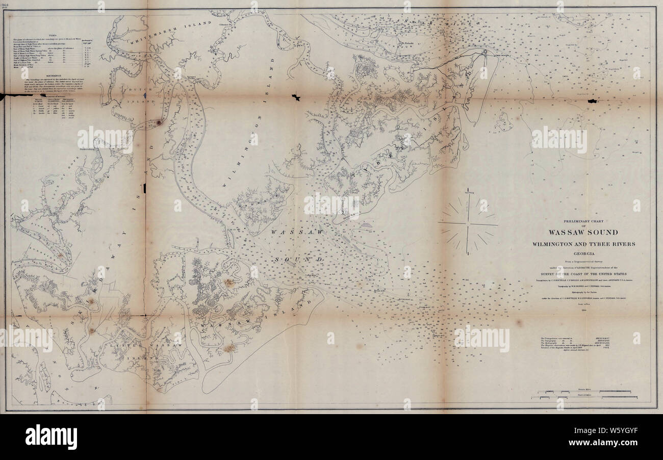 Civil War Maps 1486 Preliminary chart of Wassaw Sound Wilmington and ...