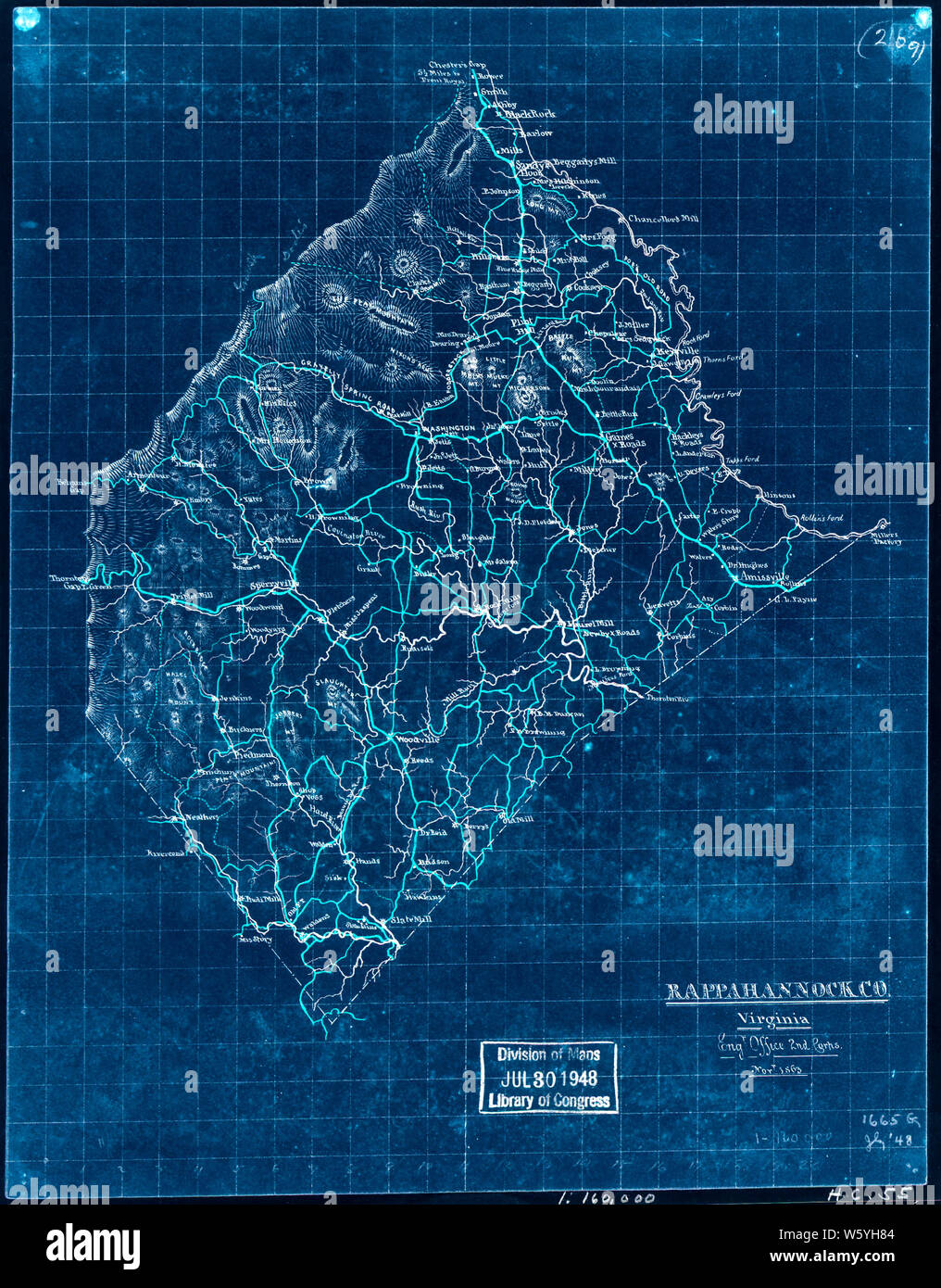 Civil War Maps 1499 Rappahannock Co Virginia Inverted Rebuild and ...