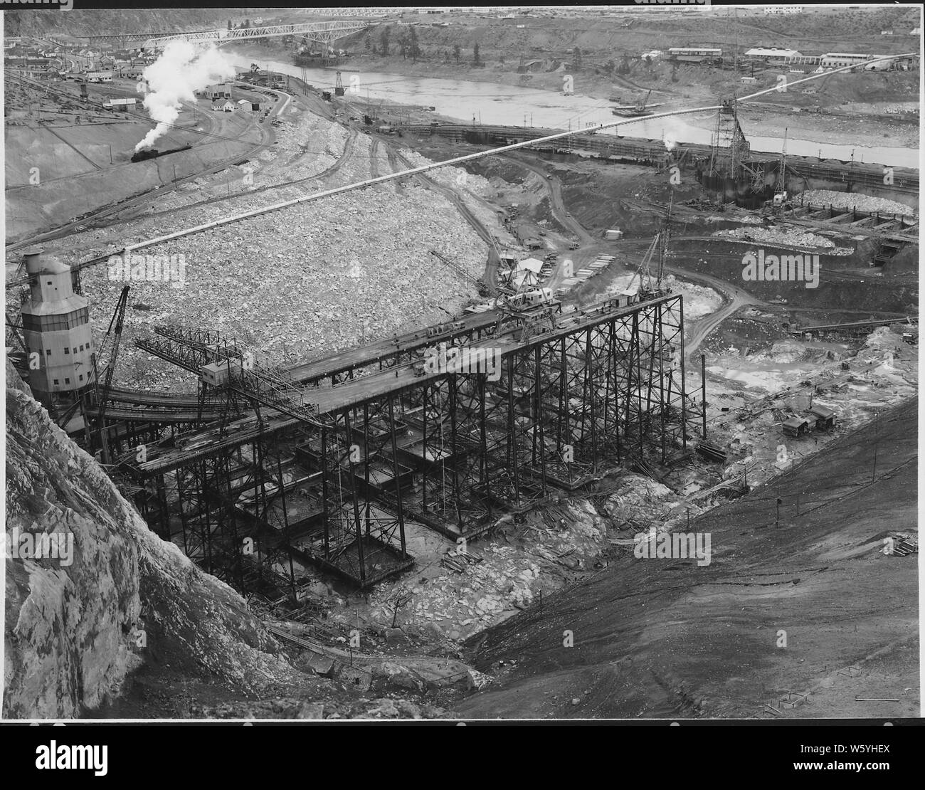 View of west bank area from top of forebay slope at west abutment ...