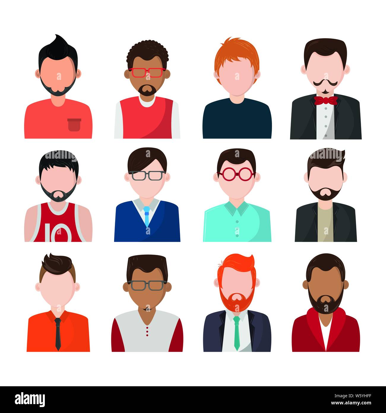 Set of people faceless characters icons Stock Vector Image & Art - Alamy