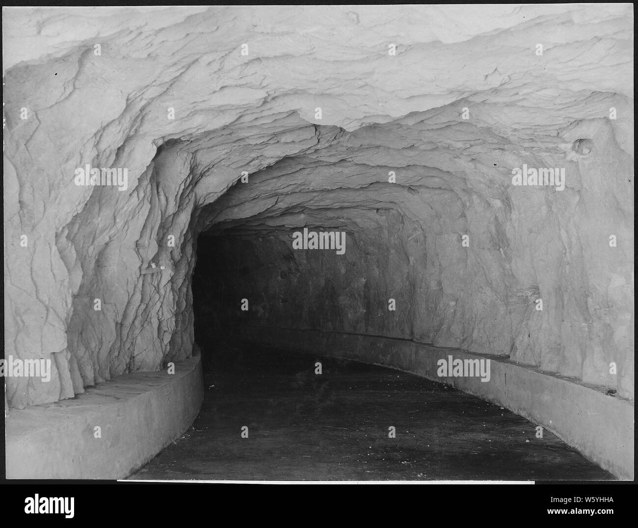 View showing a completed portion of the Pathfinder tunnel at the dam ...