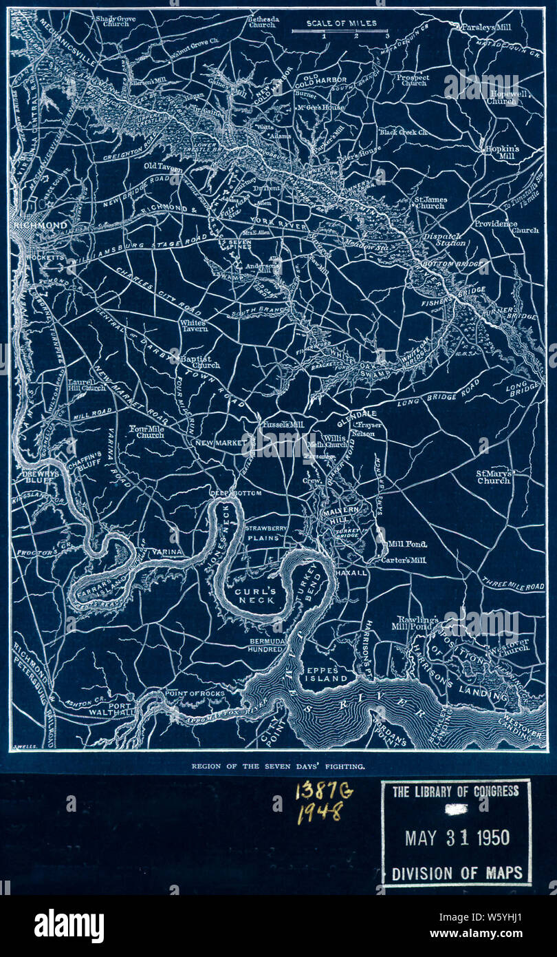 Civil War Maps 1514 Region of the Seven Days' fighting June 25-July 1 ...
