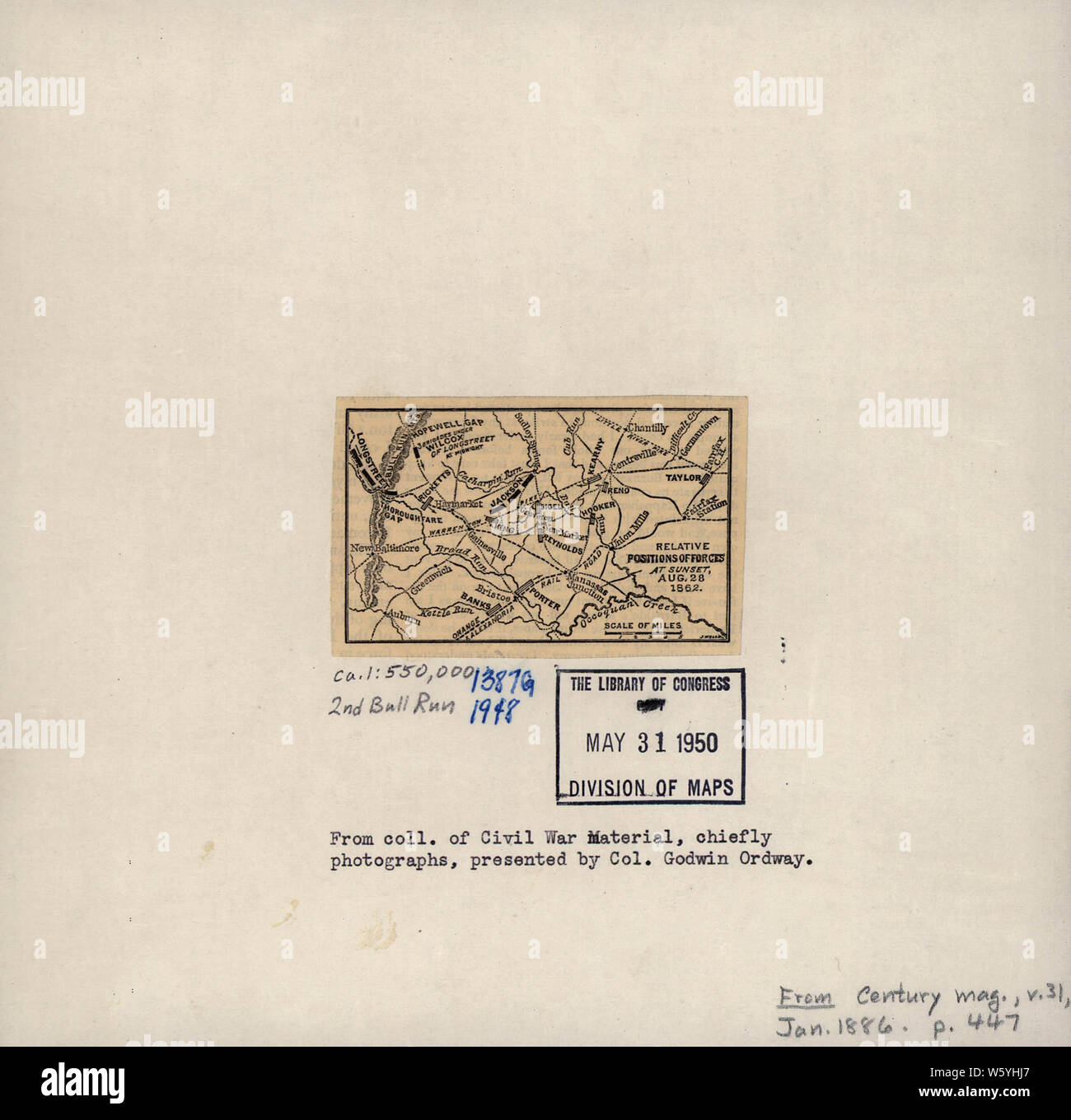 Civil War Maps 1517 Relative positions of forces at sunset Aug 28 1862 ...