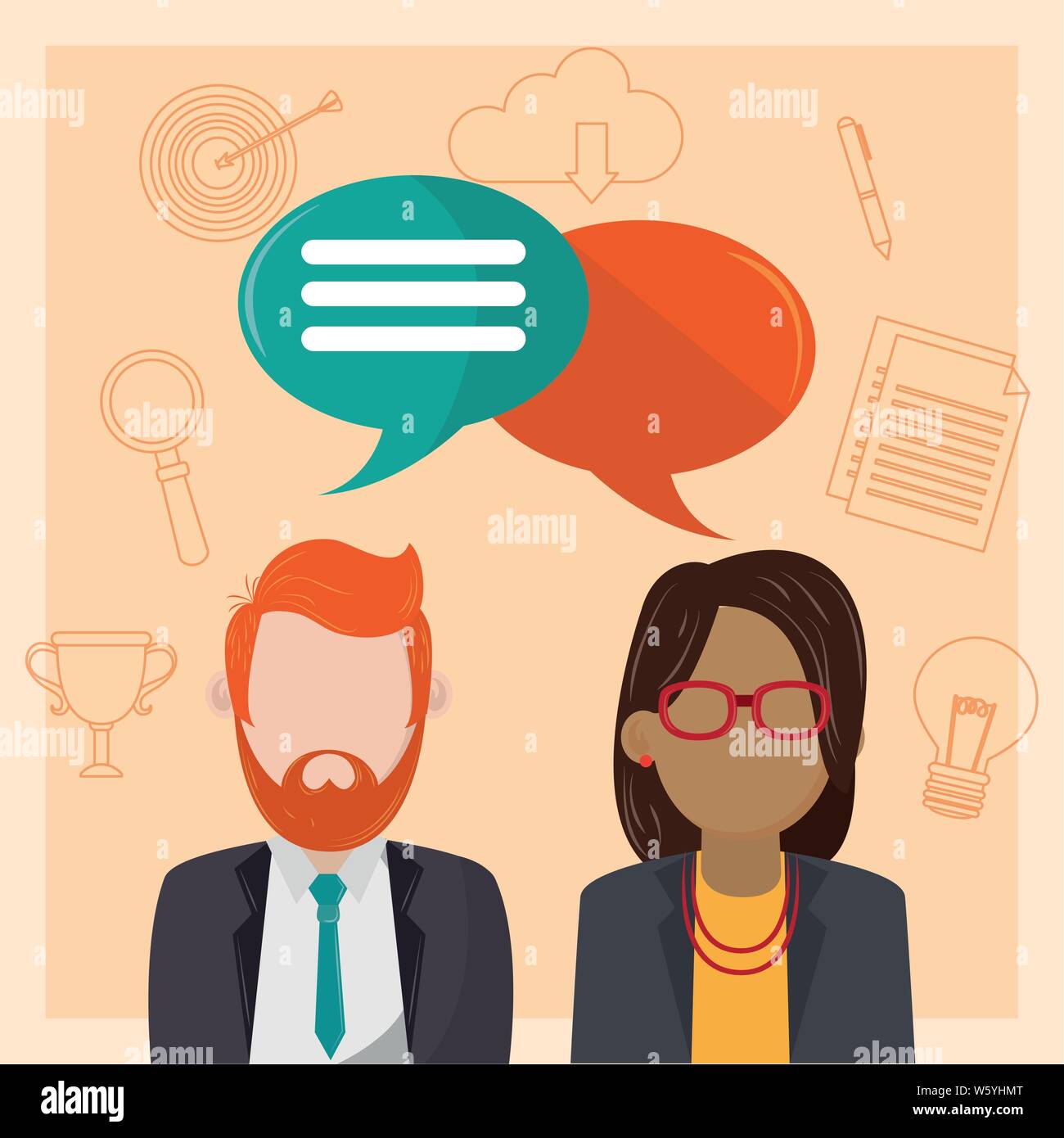 People talking with blank speech bubbles Stock Vector Image & Art - Alamy
