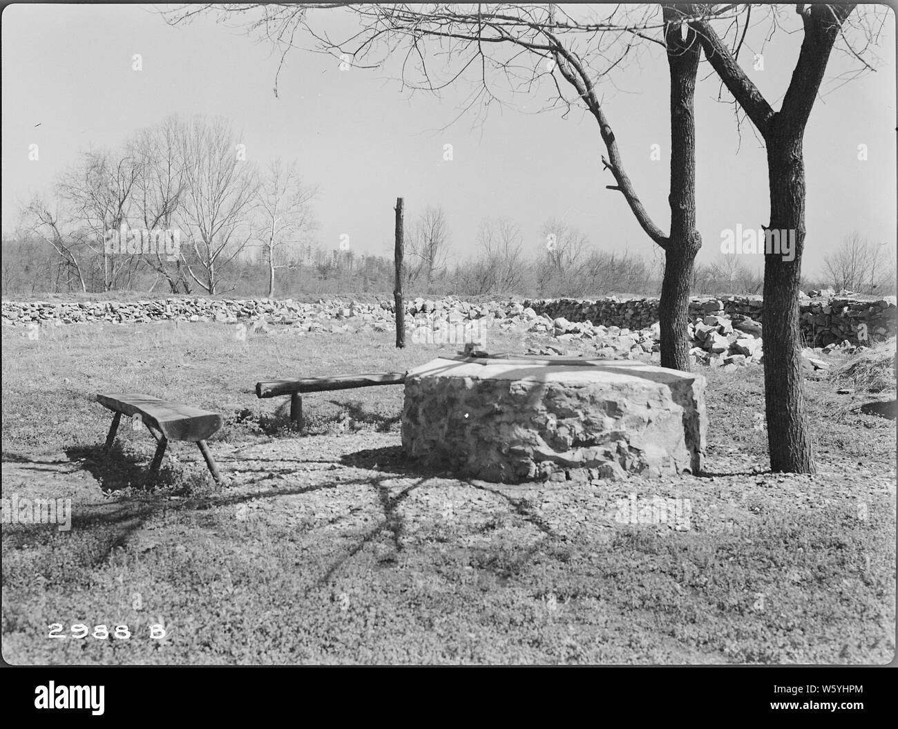 View toward Queen's Bastion showing restored well curb in foreground ...