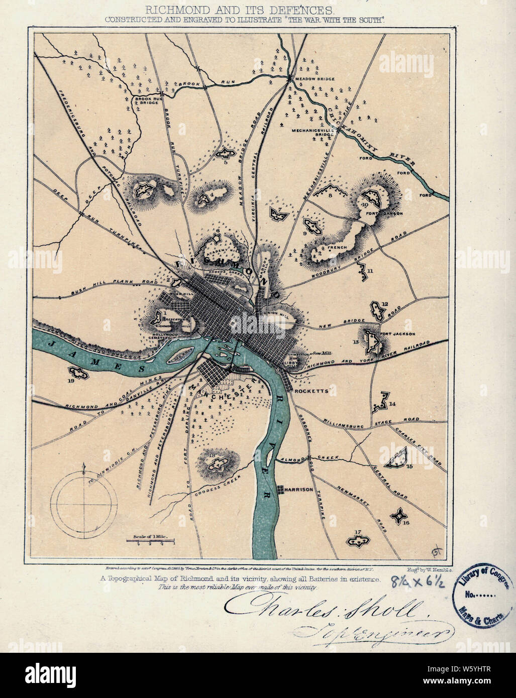 Civil War Maps 1526 Richmond and its defences Constructed and engraved ...