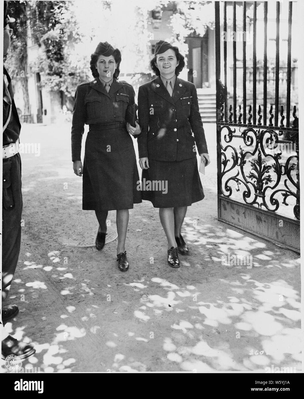 WAC telephone operators Cpl. Alma Bradley and Cpl. Eleanor Moynihan ...