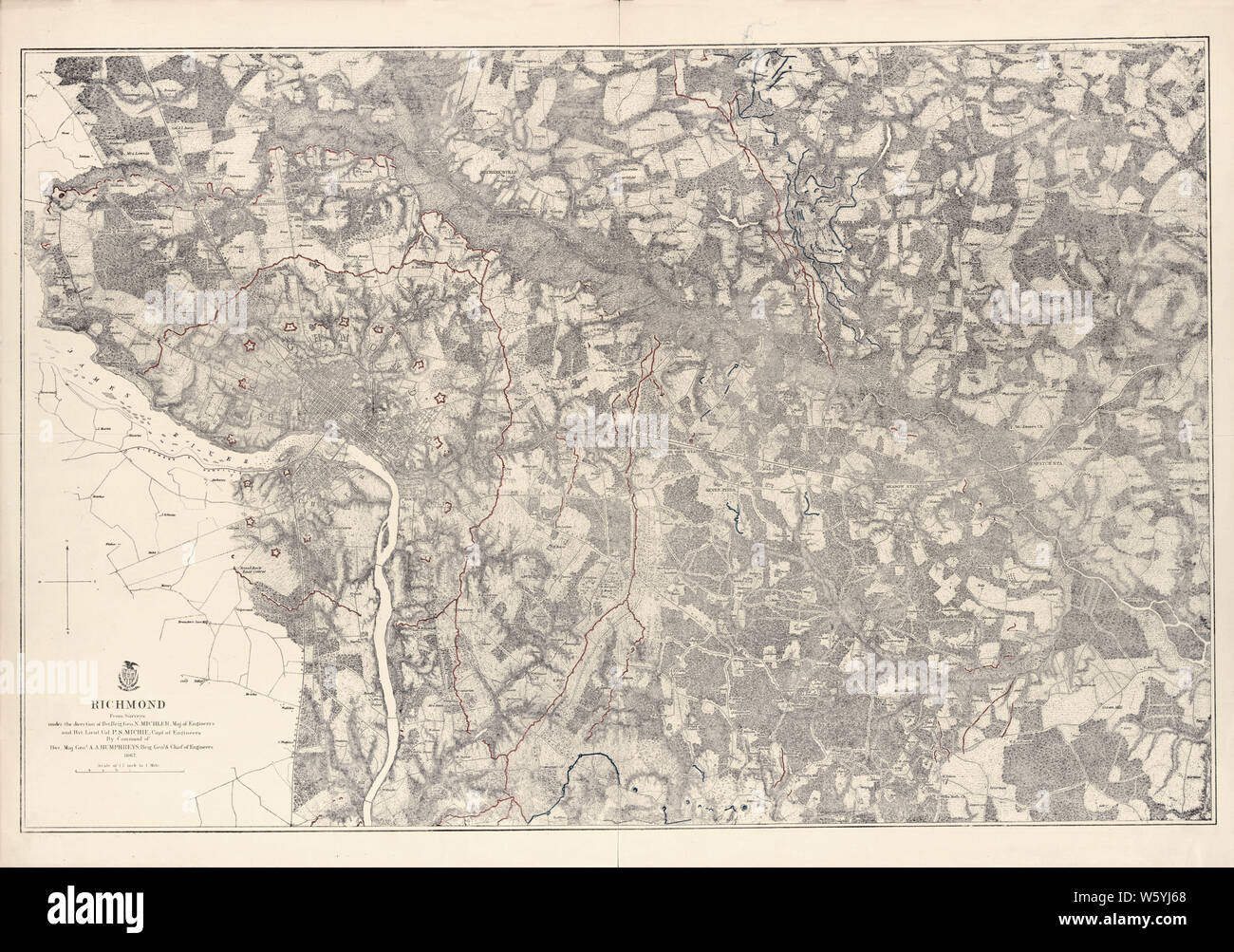Civil War Maps 1534 Richmond 1862-1865 Rebuild and Repair Stock Photo ...