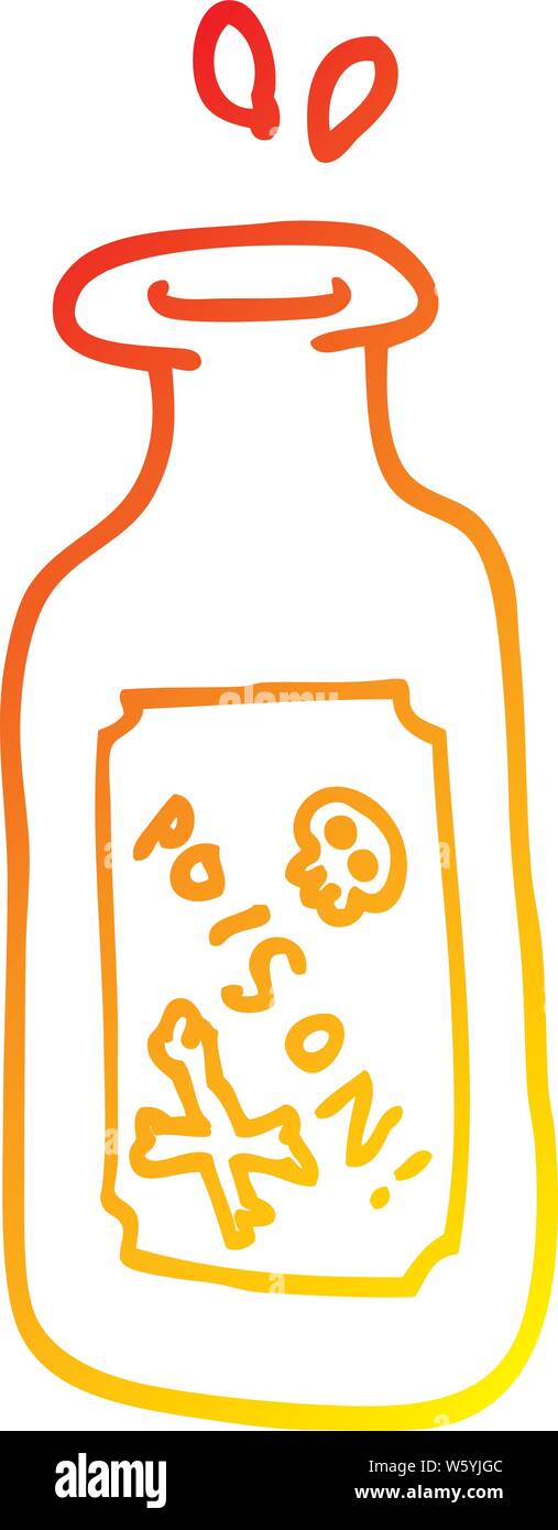 warm gradient line drawing of a cartoon poison Stock Vector Image & Art ...