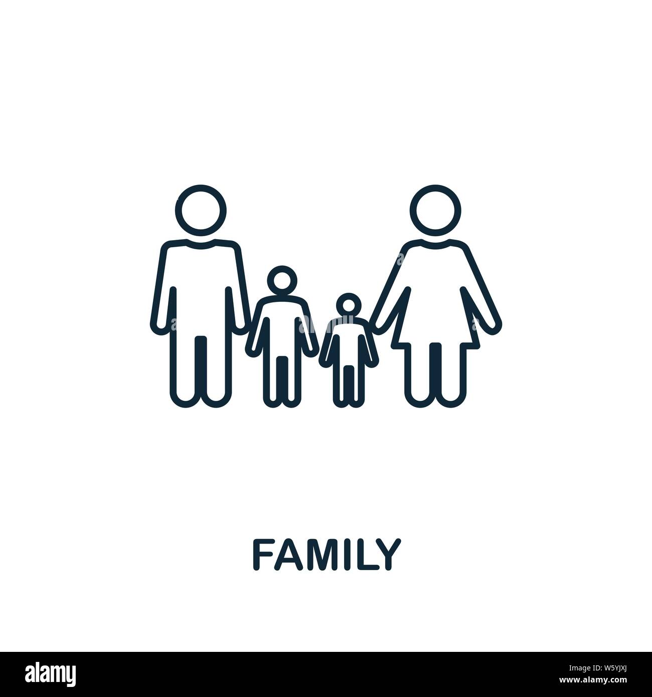 Family outline icon. Thin line style from community icons collection ...