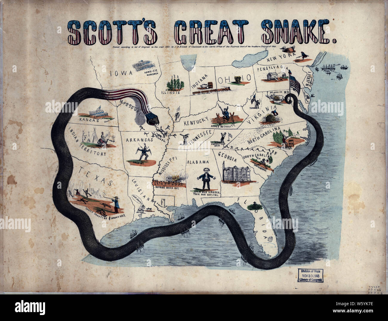 Civil War Maps 1559 Scott's great snake Entered according to Act of ...