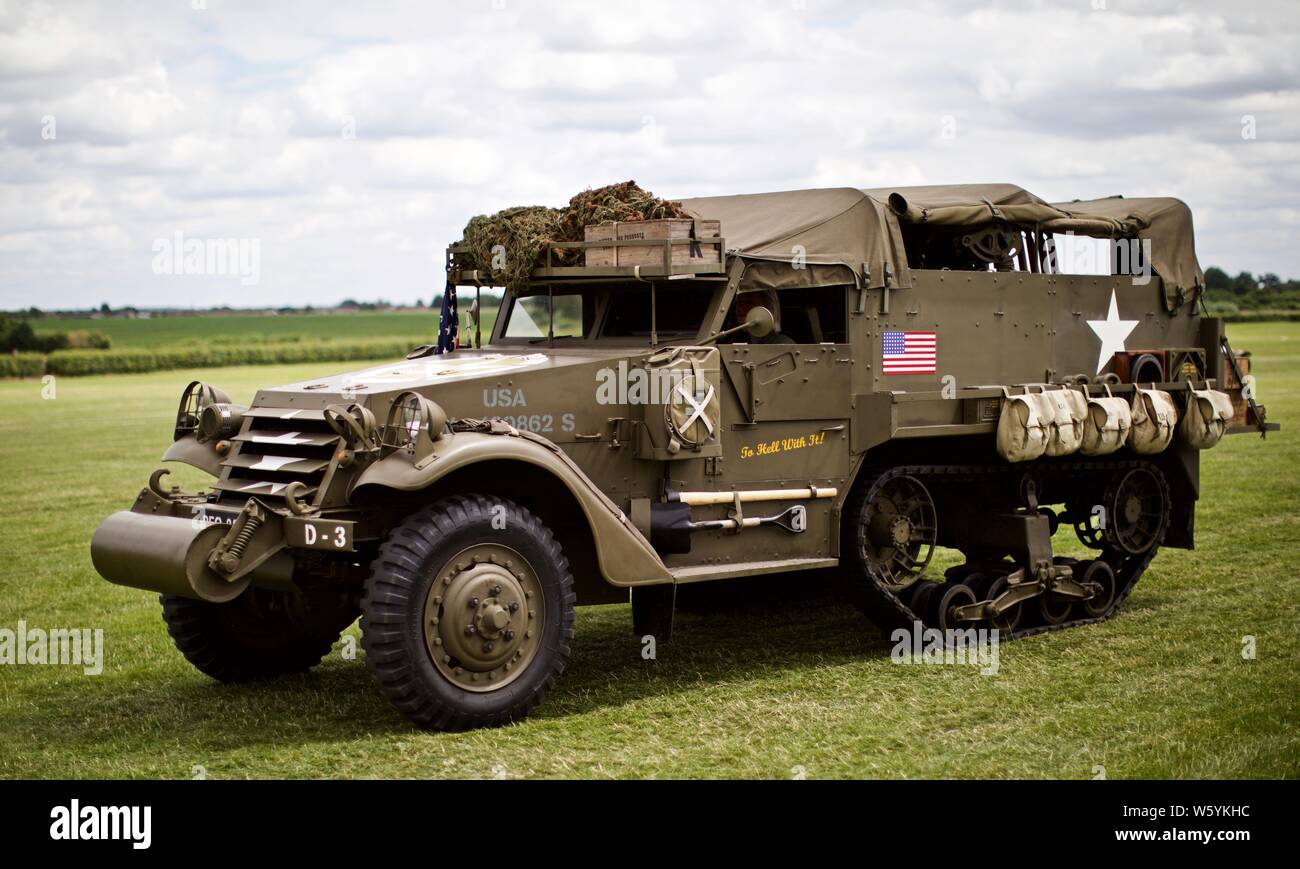 1940s WWII U.S Army armoured personnel carrier M3 half-track at ...