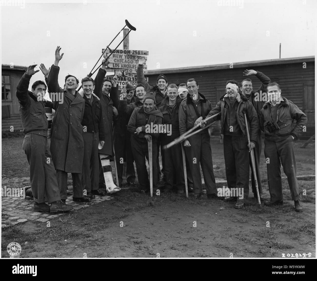 WWII: Europe: Wetzlar, Germany; Freed Allied soldiers pose under ...