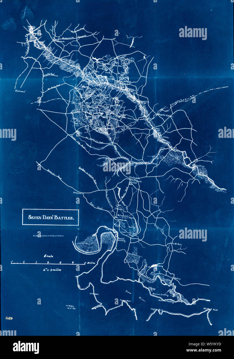Civil War Maps 1583 Seven Days' battles Inverted Rebuild and Repair ...