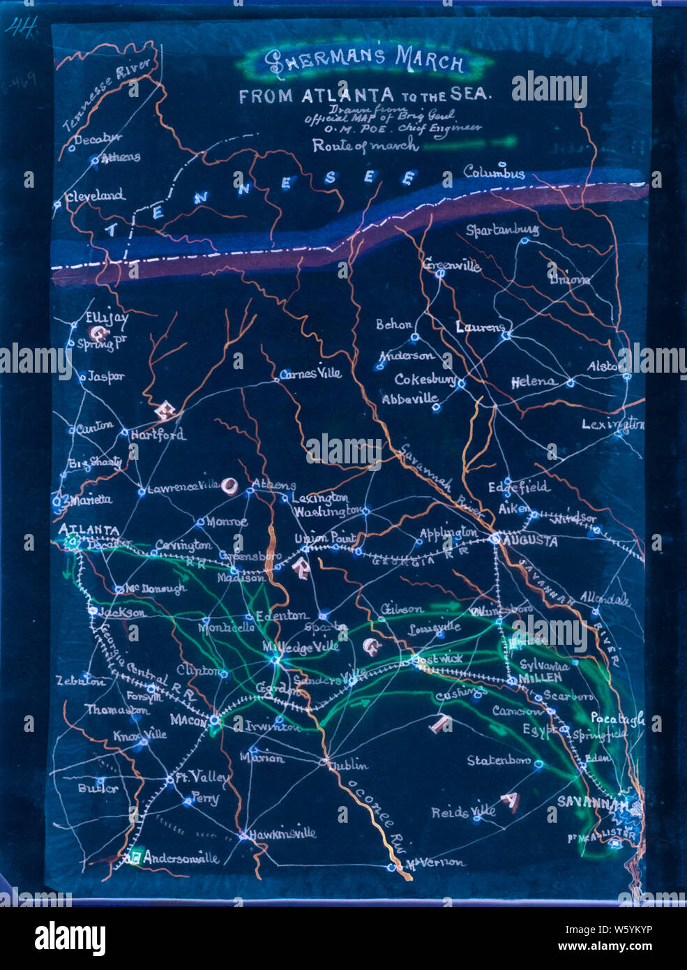 Civil War Maps 1587 Sherman's march from Atlanta to the sea Drawn from ...