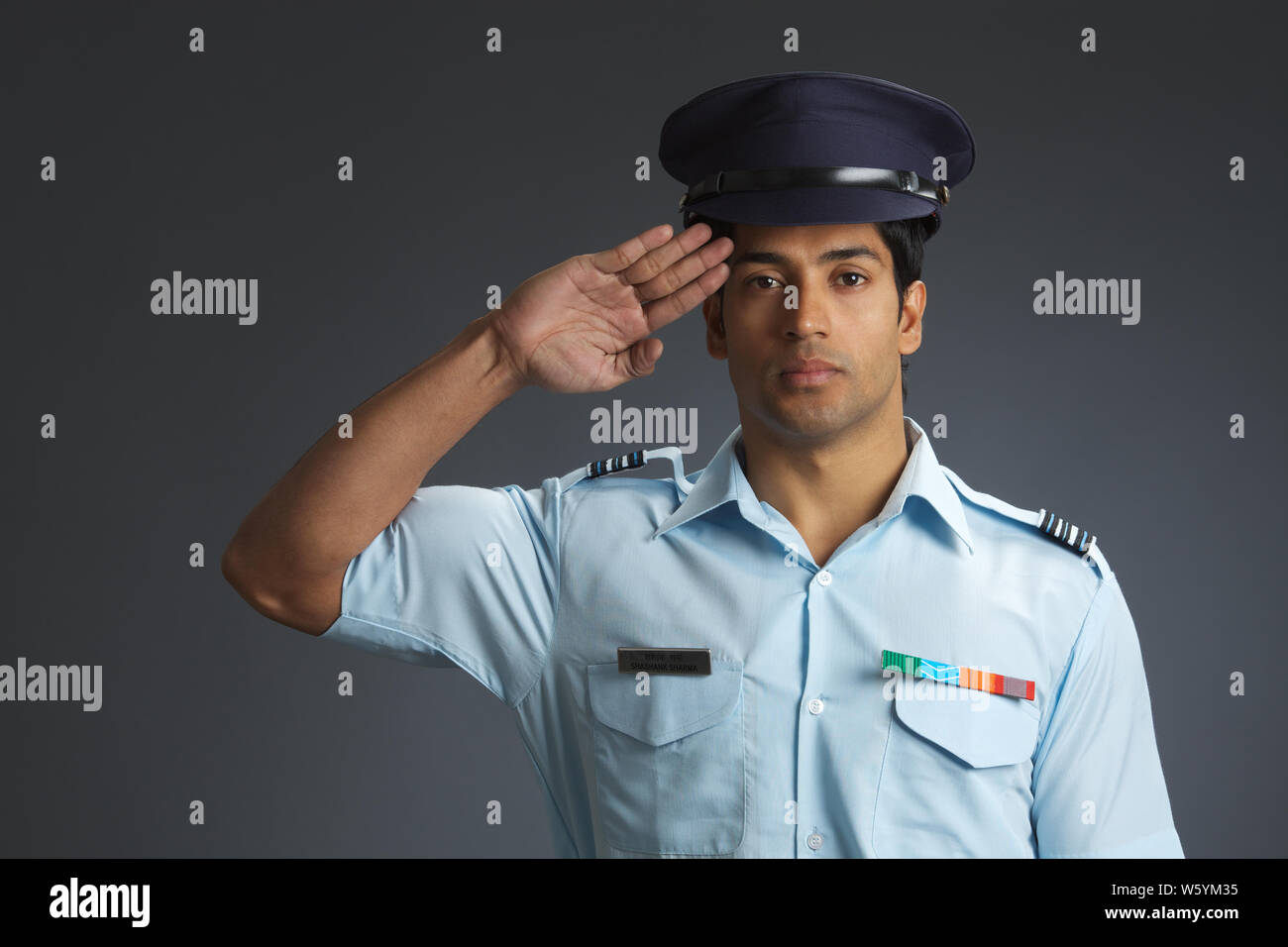 Portrait pilot saluting hi-res stock photography and images - Alamy