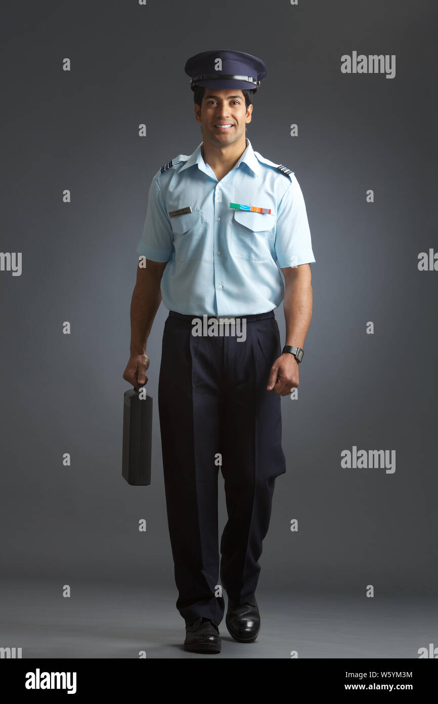 Portrait of an air force pilot smiling Stock Photo - Alamy