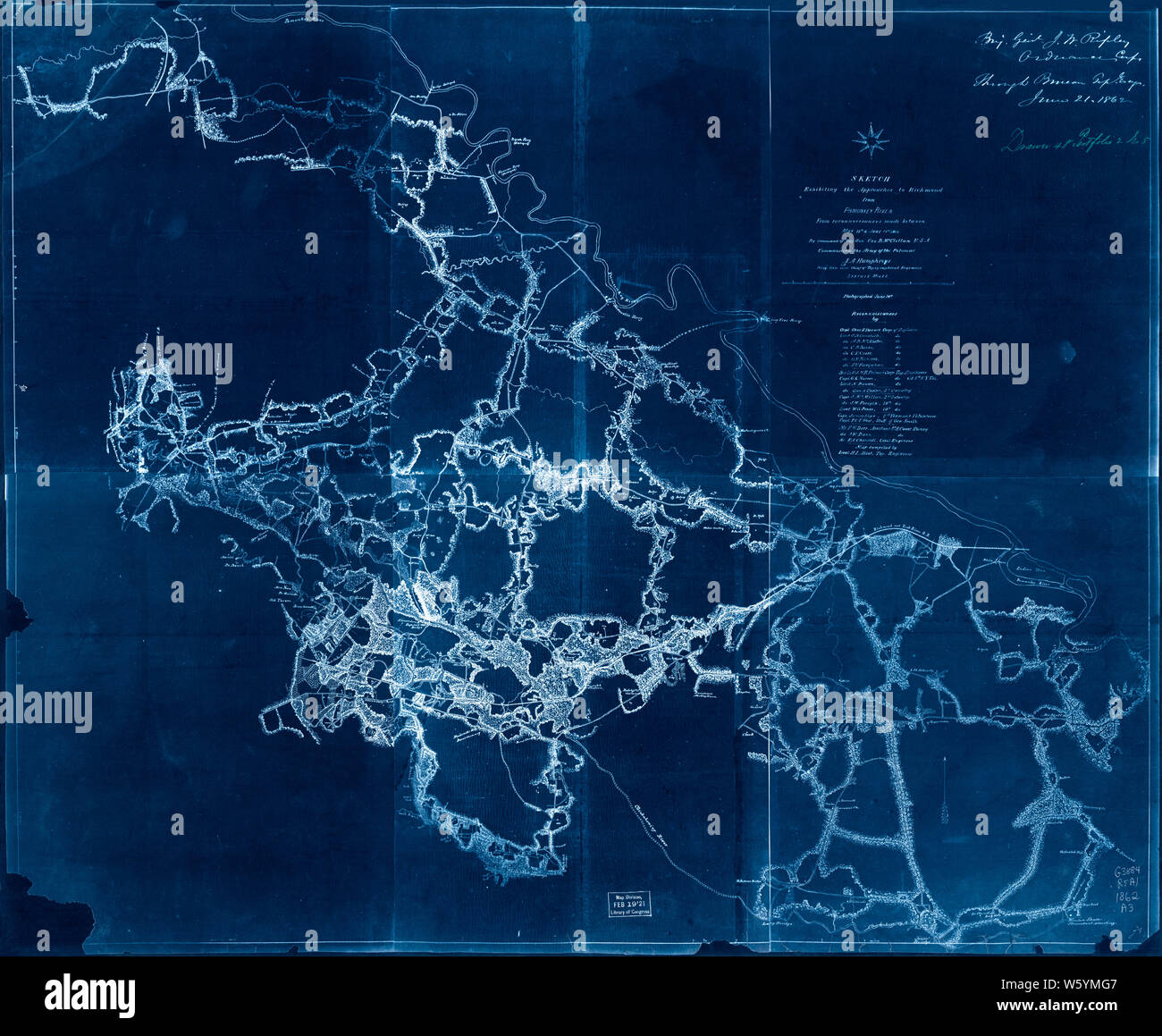 Civil War Maps 1602 Sketch exhibiting the approachs to Richmond from ...