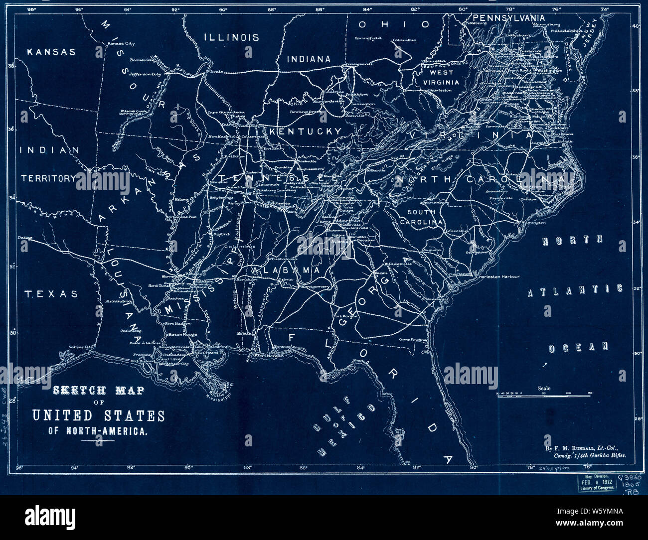 Civil War Maps 1604 Sketch map of United States of North-America 1861 ...