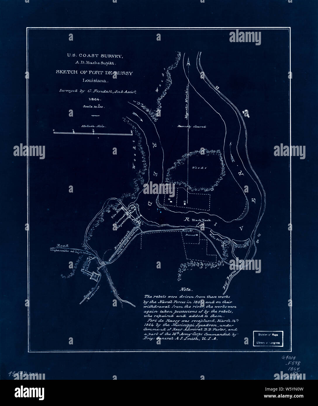 Civil War Maps 1614 Sketch of Fort De Russy Louisiana Inverted Rebuild ...