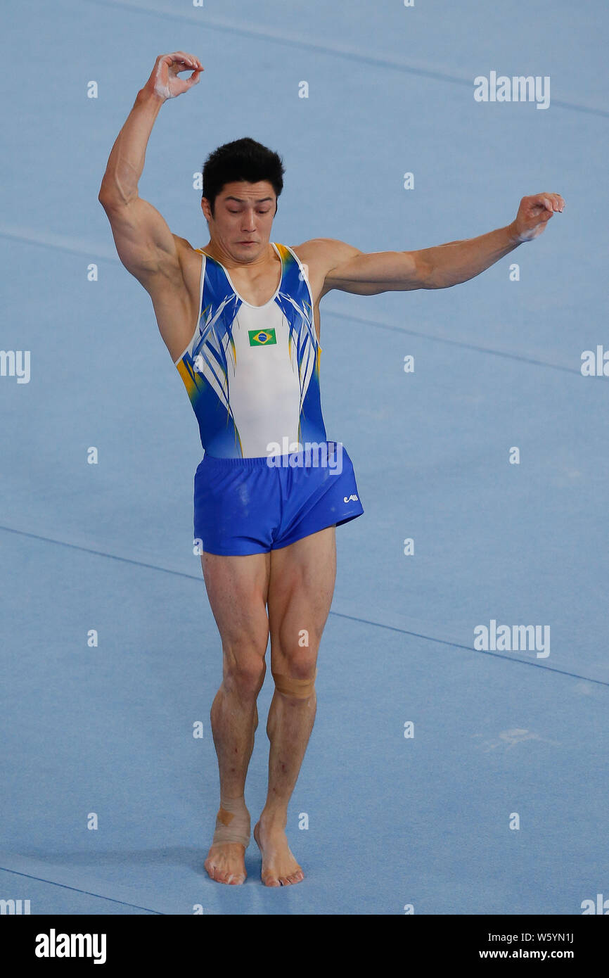 Lima, Peru. 30th July, 2019. The Brazilian Arthur Nory Mariano during ...